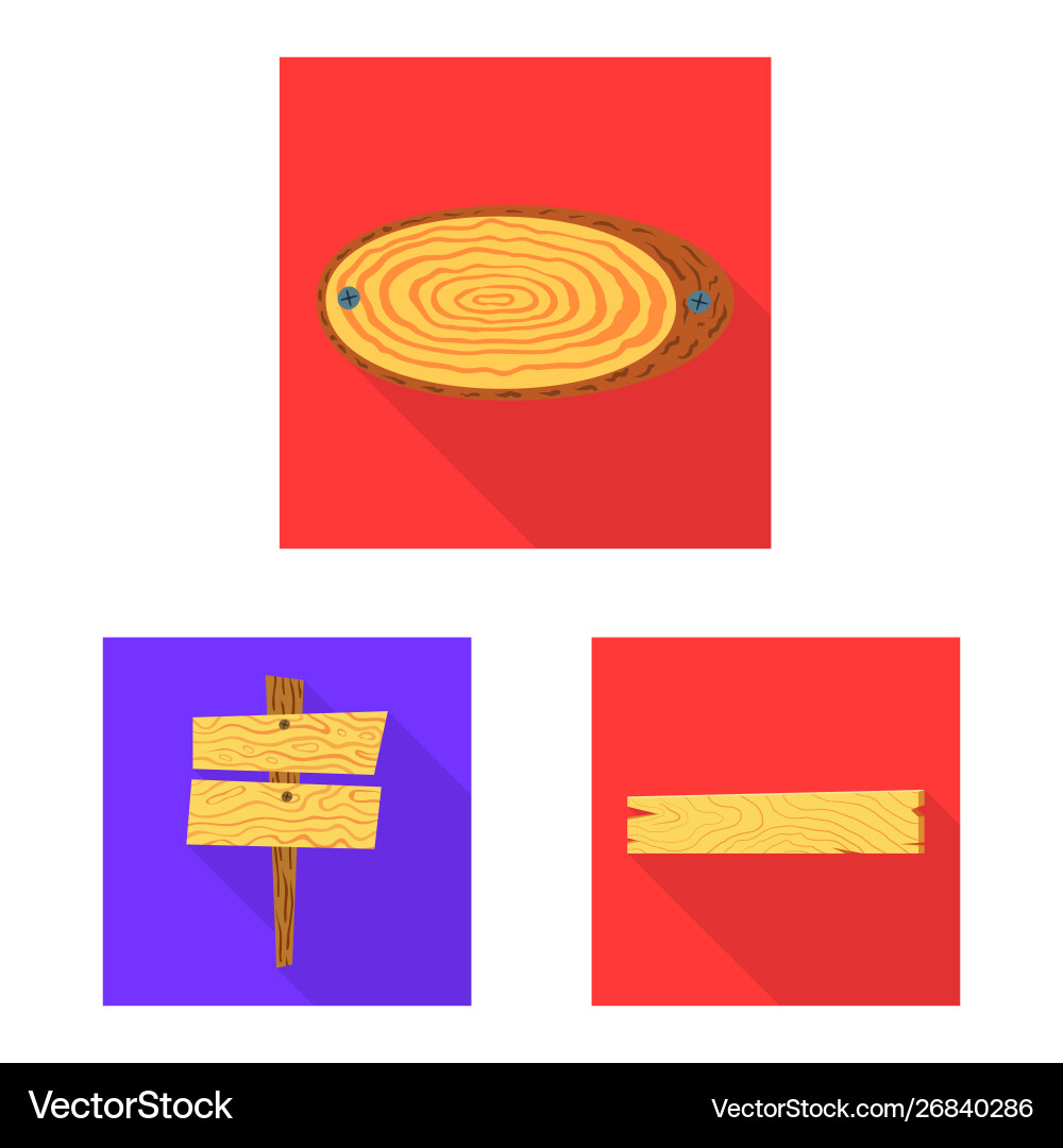 Design raw and wooden sign set Royalty Free Vector Image