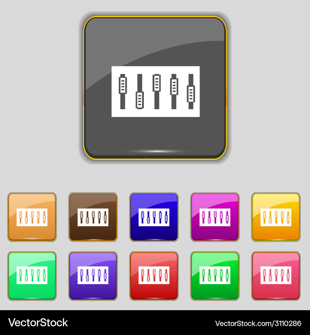 Dj console mix handles and buttons icon symbol Vector Image