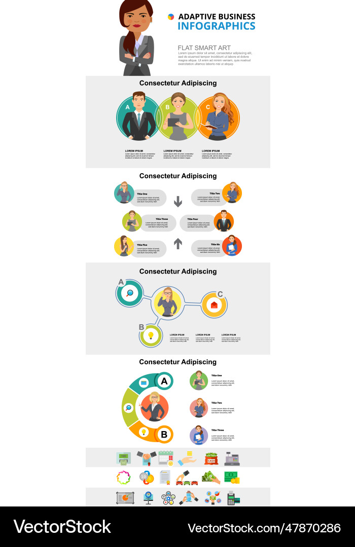 Economy and teamwork concept infographic charts Vector Image