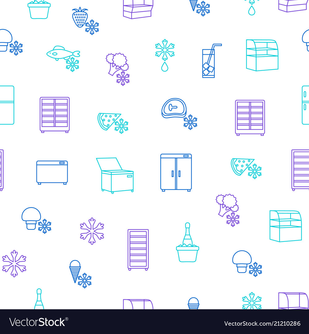 Fridge thin line seamless pattern background Vector Image