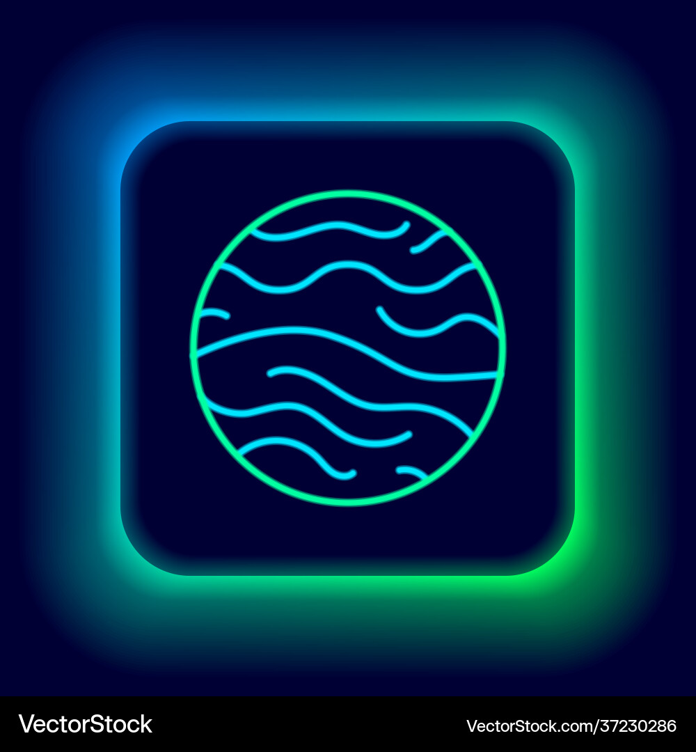 Glowing neon line planet venus icon isolated Vector Image