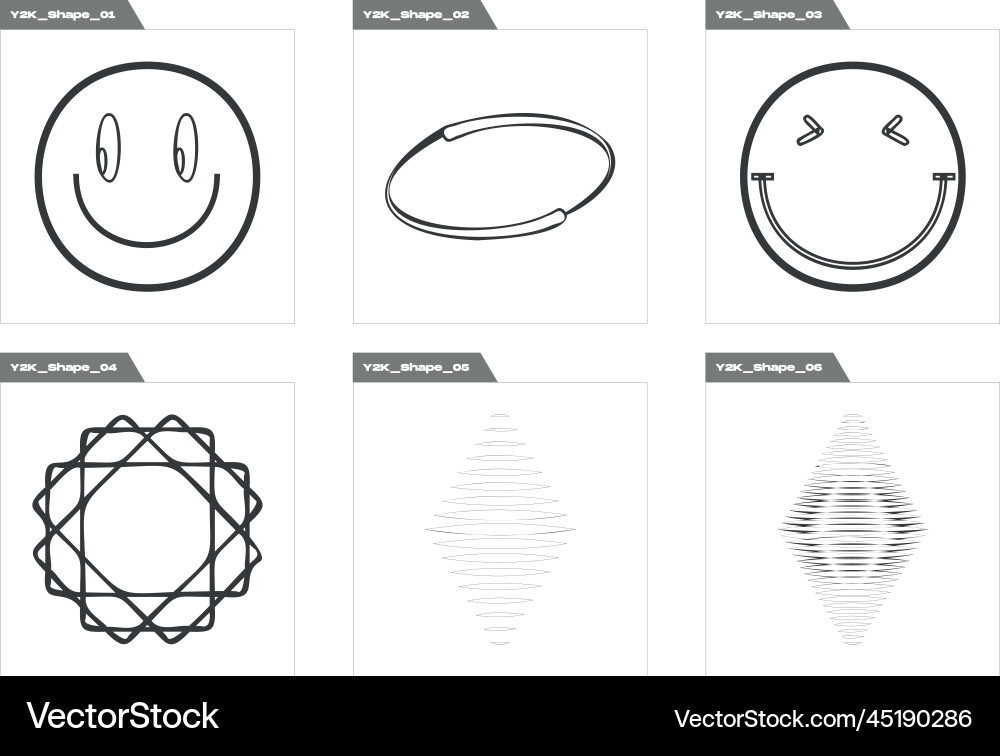 Graphic assets set large set of retro Royalty Free Vector