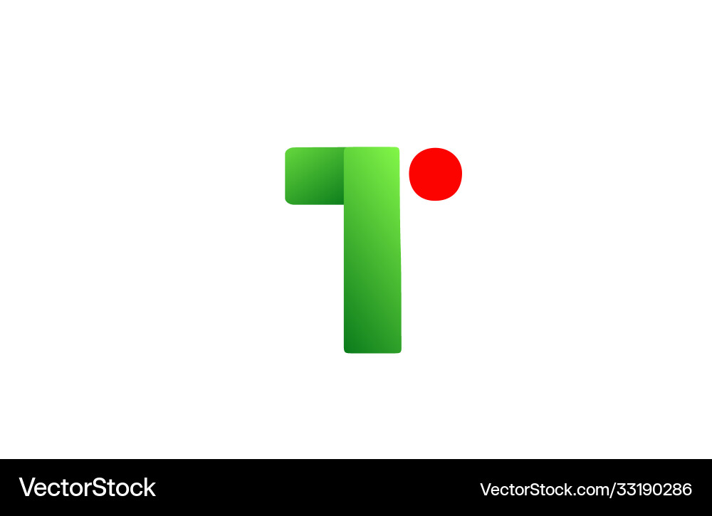 Green red t alphabet letter logo icon gradient Vector Image
