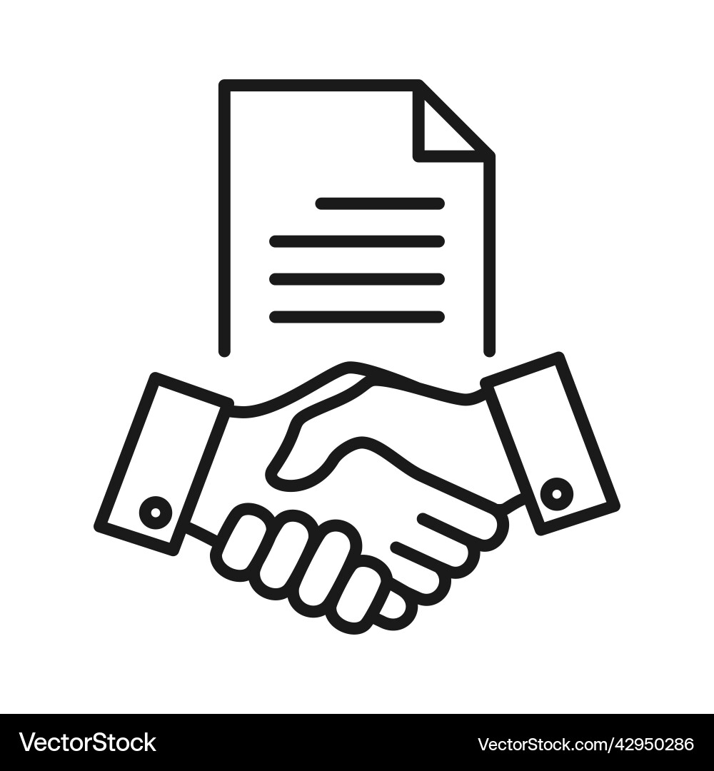 Handshake conclusion of a contract successful Vector Image