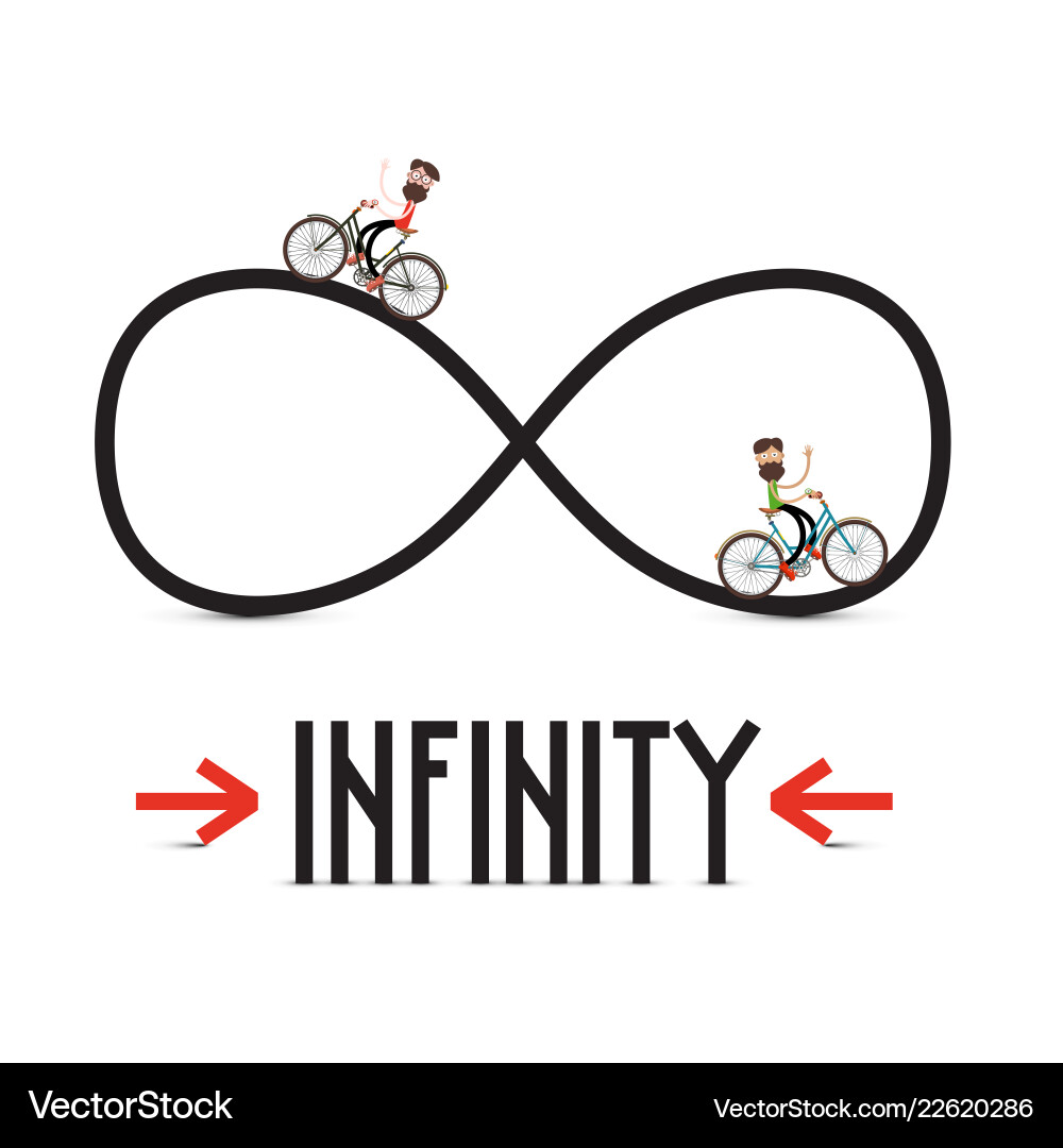 Infinity symbol with arrows and people on Vector Image