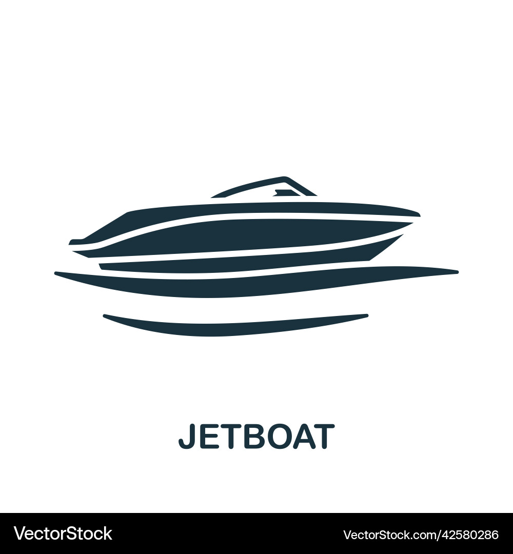 Jetboat icon monochrome simple summer icon Vector Image
