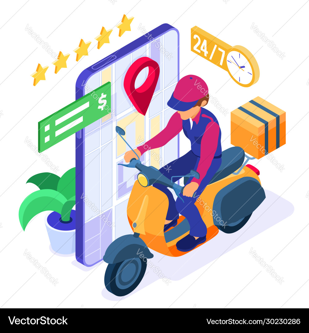 Online food order package delivery service Vector Image