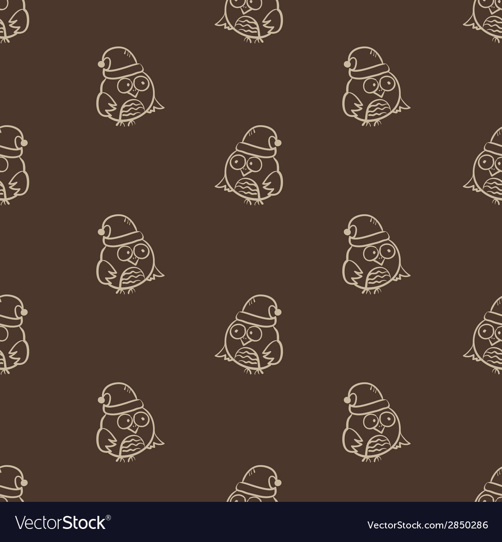 Seamless owl pattern Royalty Free Vector Image