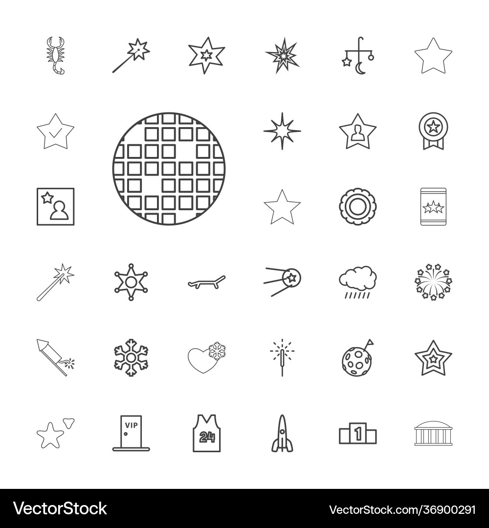 33 star icons Royalty Free Vector Image - VectorStock