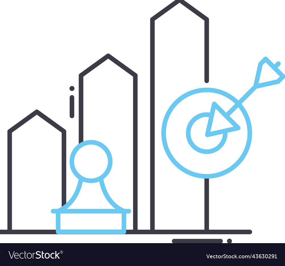 Brand objectives line icon outline symbol Vector Image