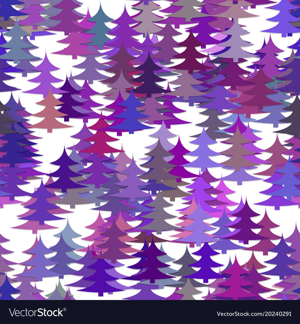 Colored random pine tree background - winter Vector Image