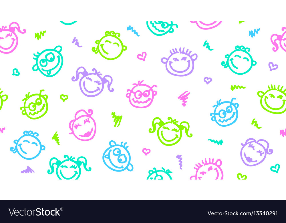 Funny faces seamless pattern Royalty Free Vector Image
