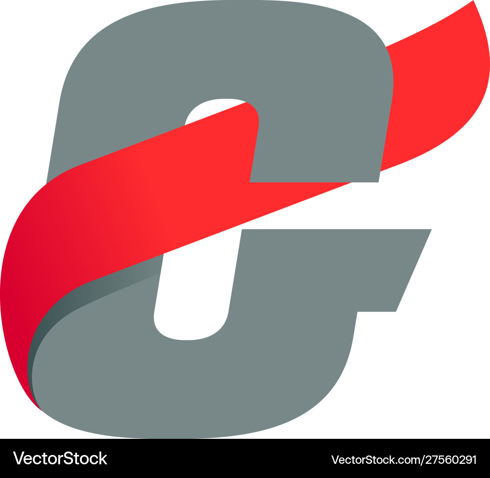 G letter logo with fast speed red wing Royalty Free Vector