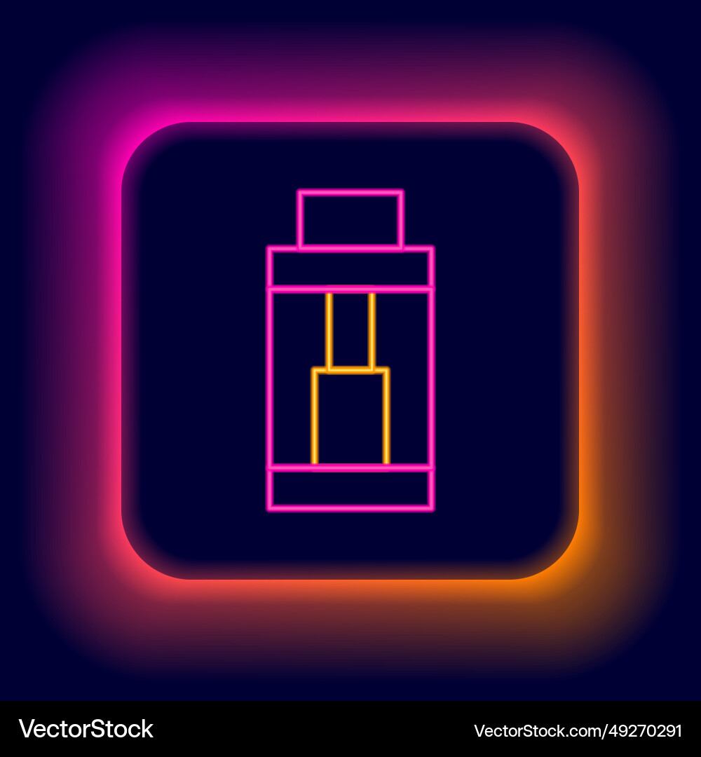 Glowing neon line vape mod device icon isolated Vector Image