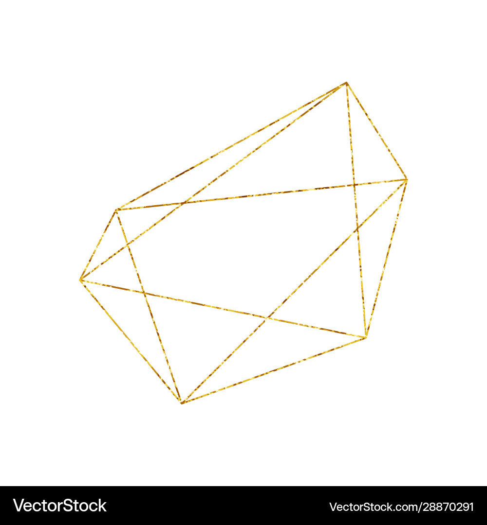 Gold geometric crystal frame with detailed Vector Image