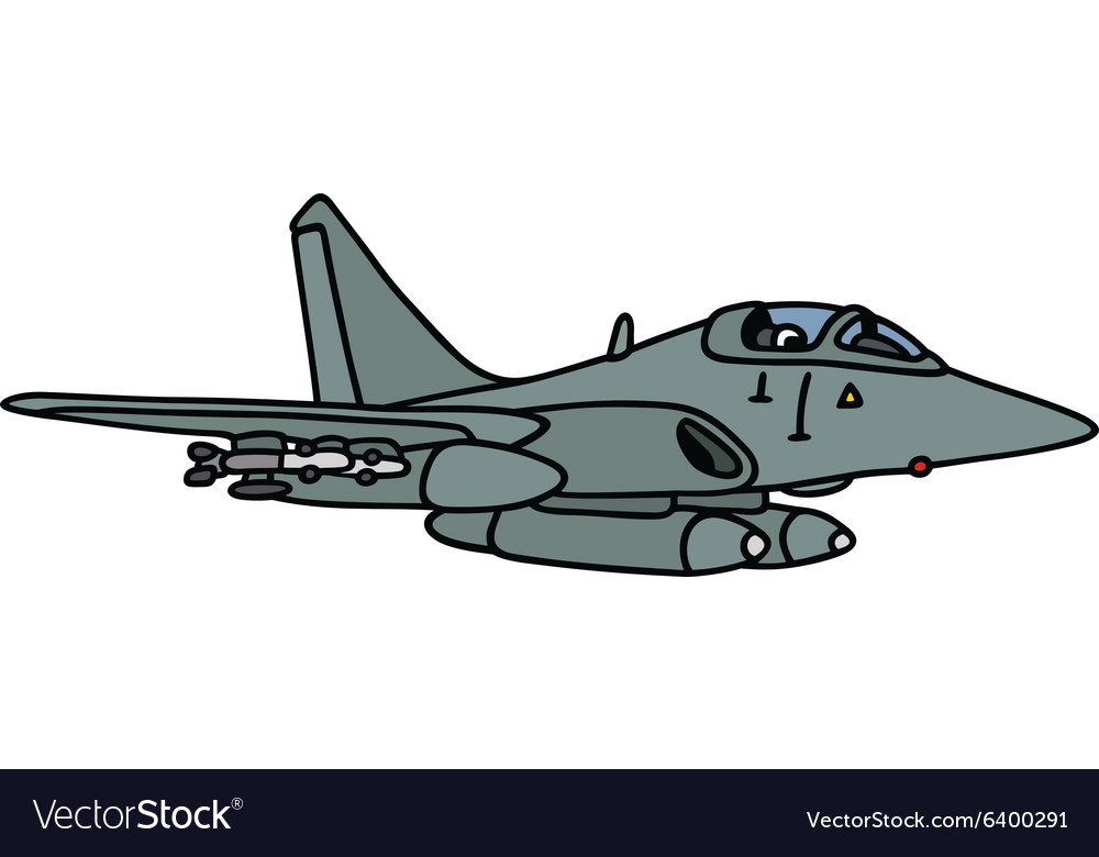 Gray jet fighter Royalty Free Vector Image - VectorStock