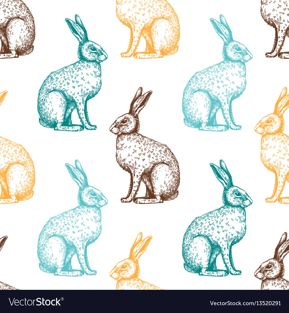Hare pattern - easter background Royalty Free Vector Image