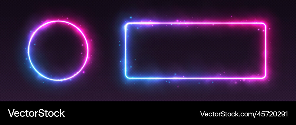 Neon frames with smoke and sparkles gradient led Vector Image
