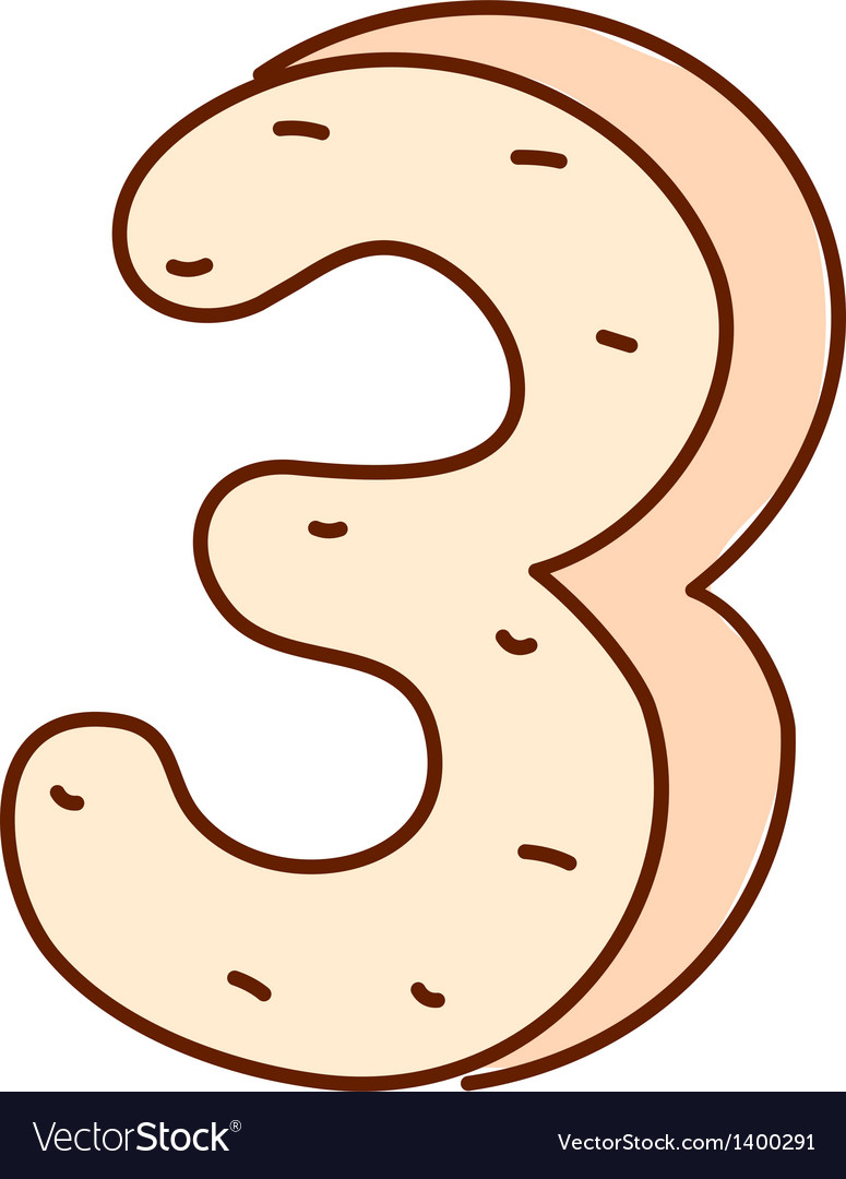Number three Royalty Free Vector Image - VectorStock