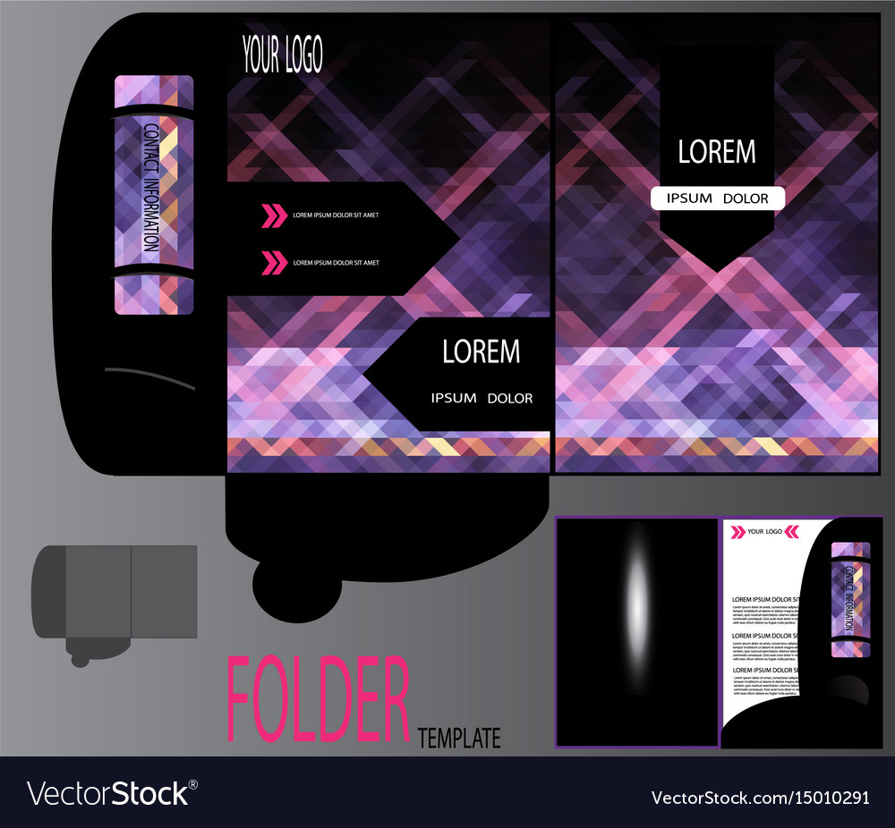 Presentation folder template Royalty Free Vector Image