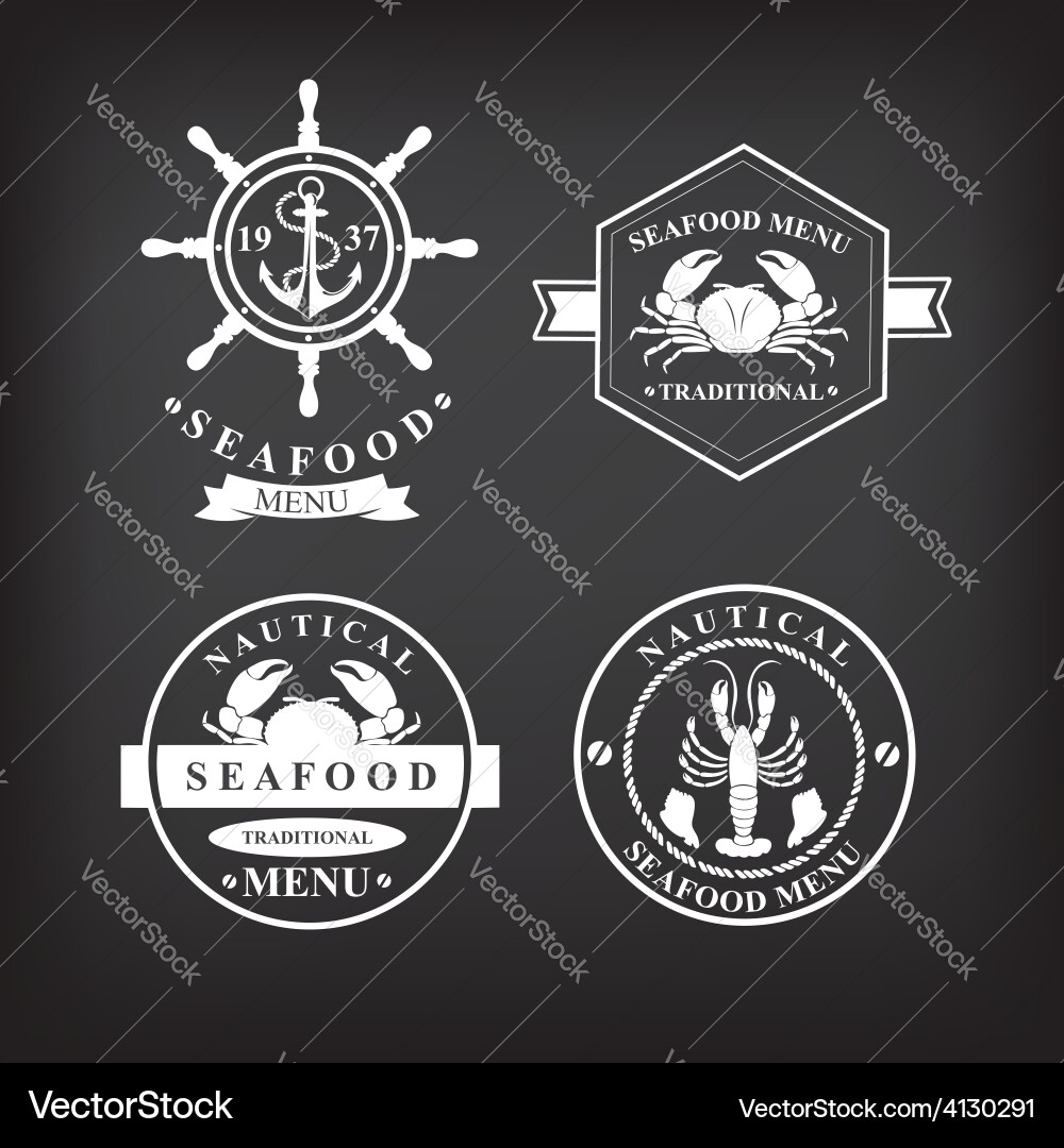 Restaurant menu set of seafood template design Vector Image