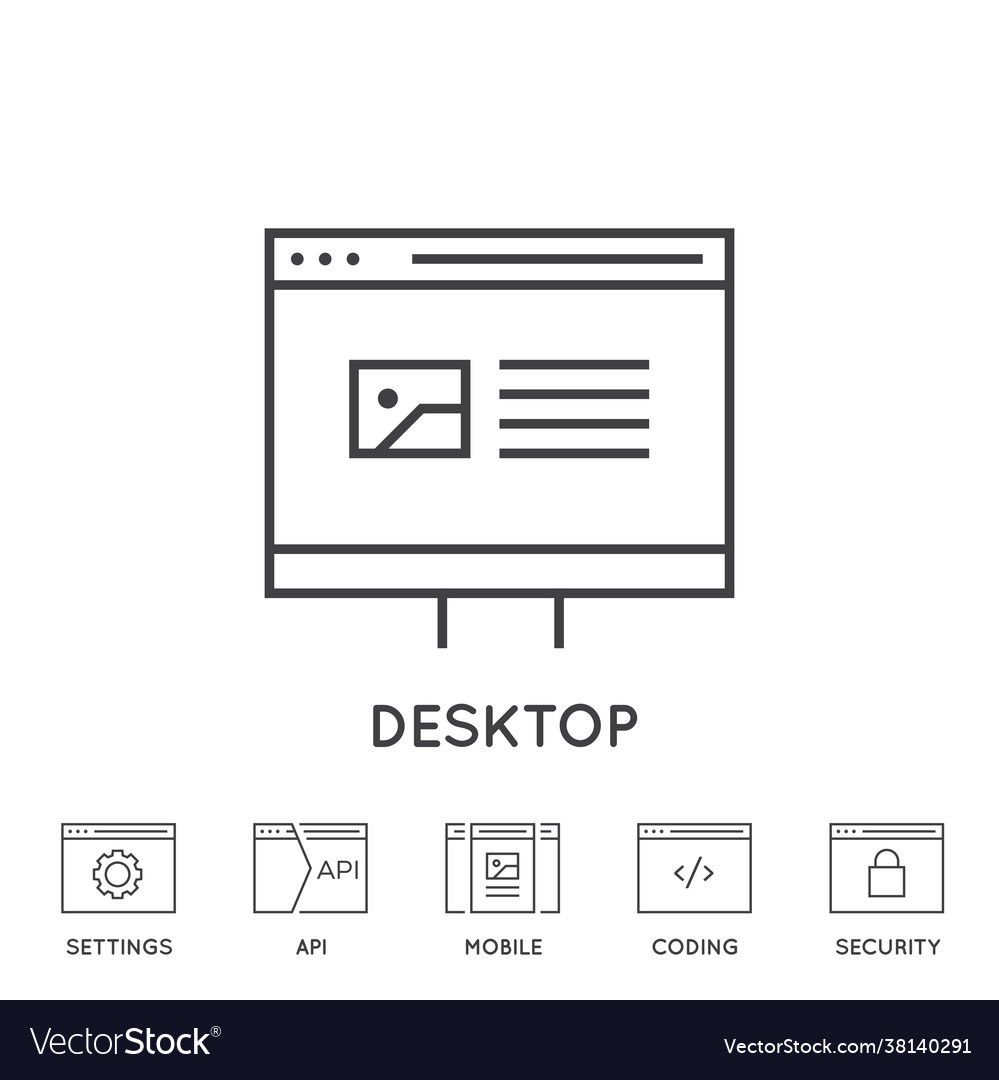 Set minimal browser developing app and coding Vector Image