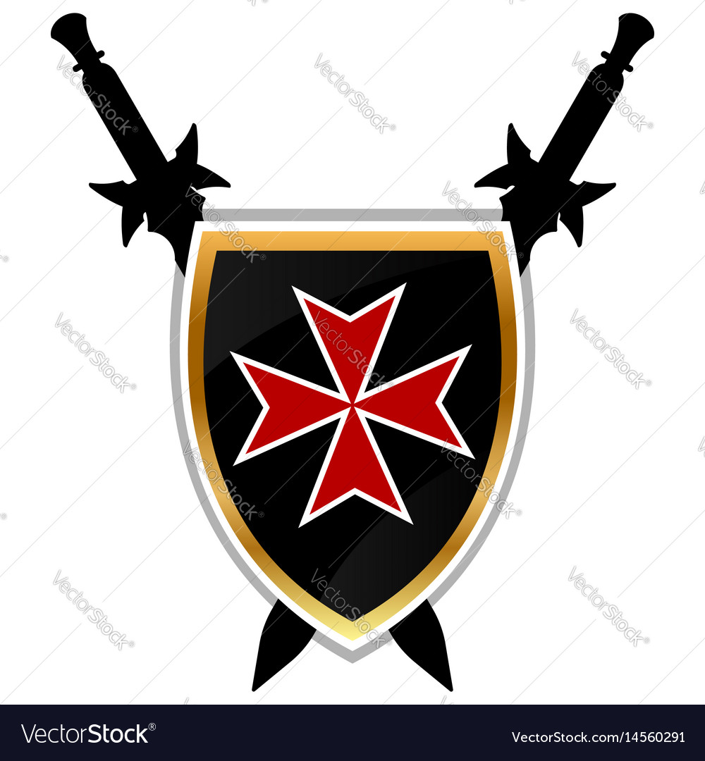 Templar shield icon Royalty Free Vector Image - VectorStock