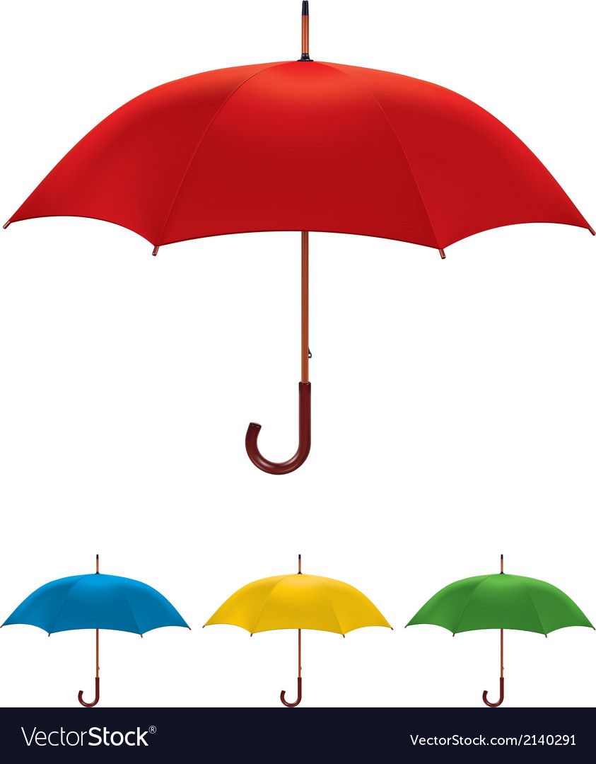 Umbrella set Royalty Free Vector Image - VectorStock