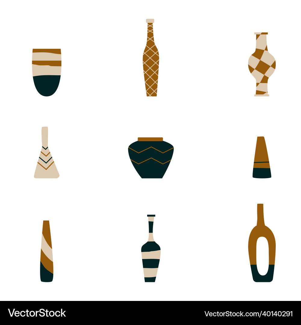 Vase decorative ceramic pot and decor glass Vector Image