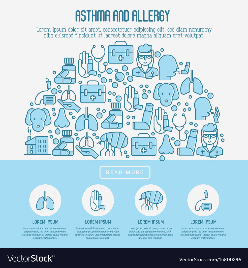 Asthma and allergy concept Royalty Free Vector Image