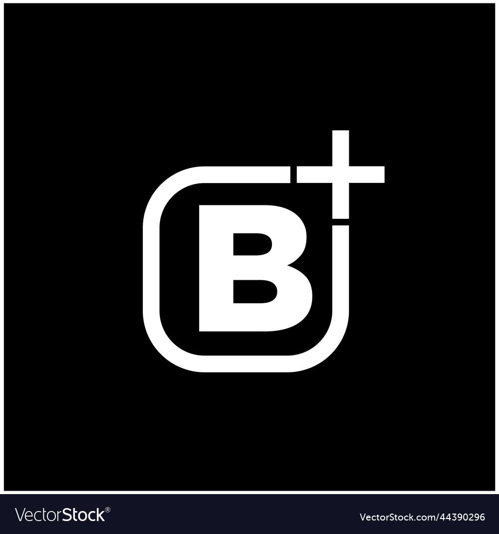 B plus monogram icon Royalty Free Vector Image