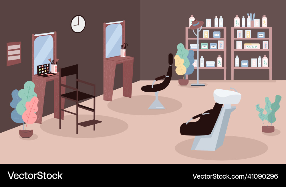 Beauty salon flat color Royalty Free Vector Image