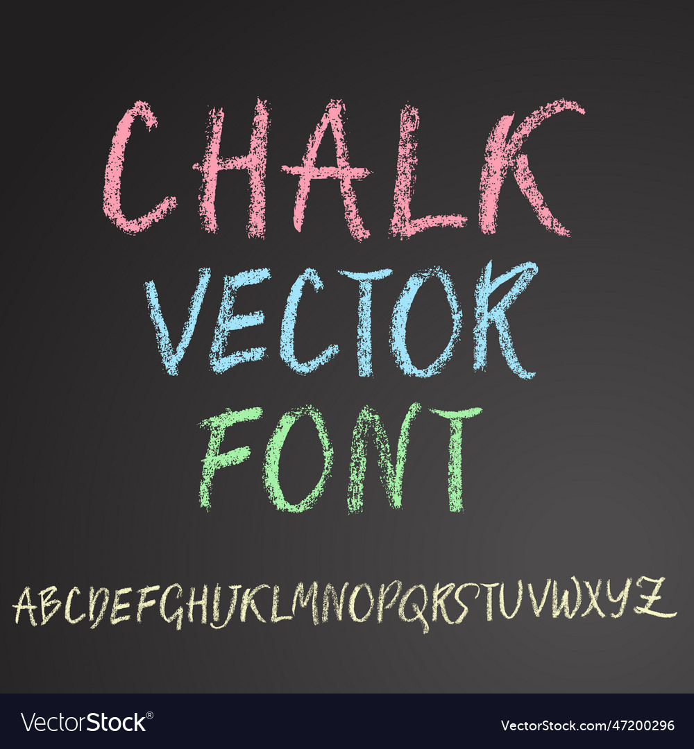 Chalk board letters set Royalty Free Vector Image