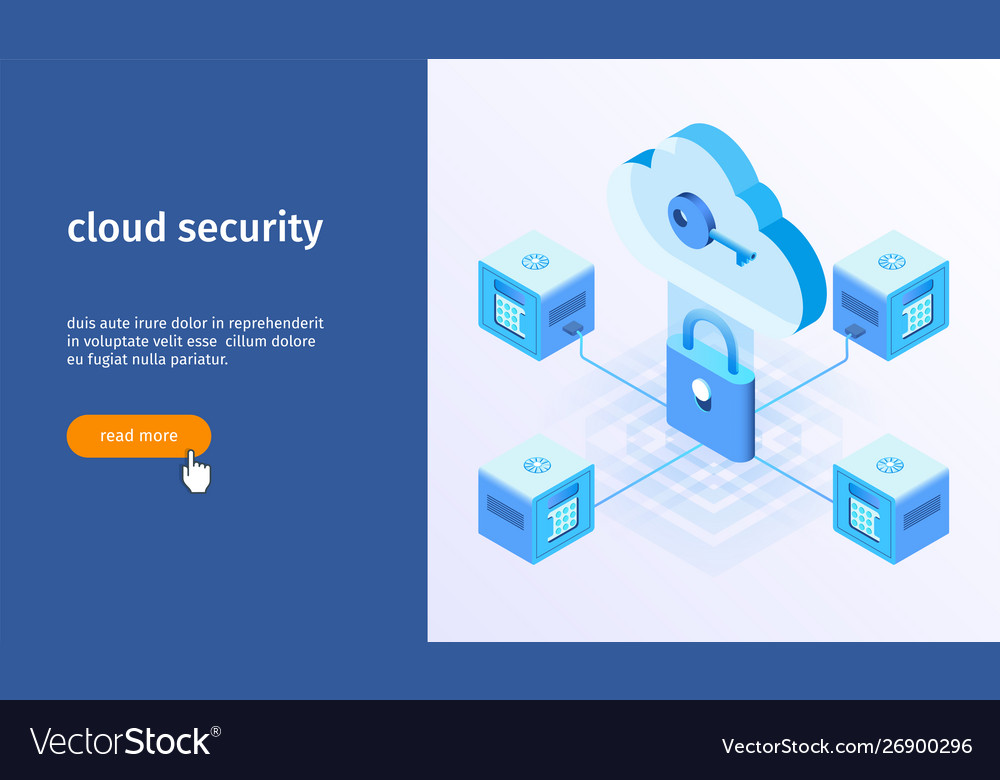 Cloud security banner 05 Royalty Free Vector Image