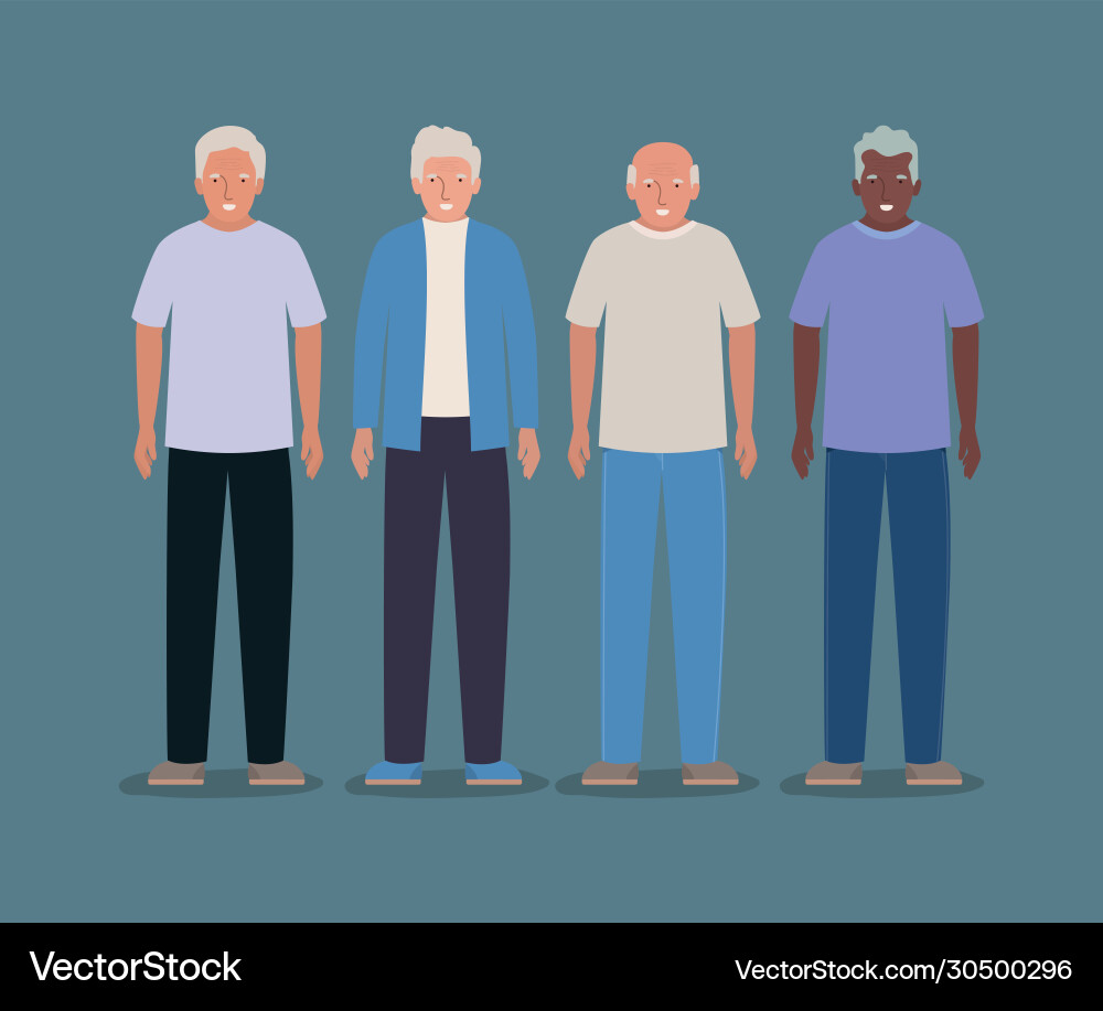 Grandfathers avatars old men design Royalty Free Vector
