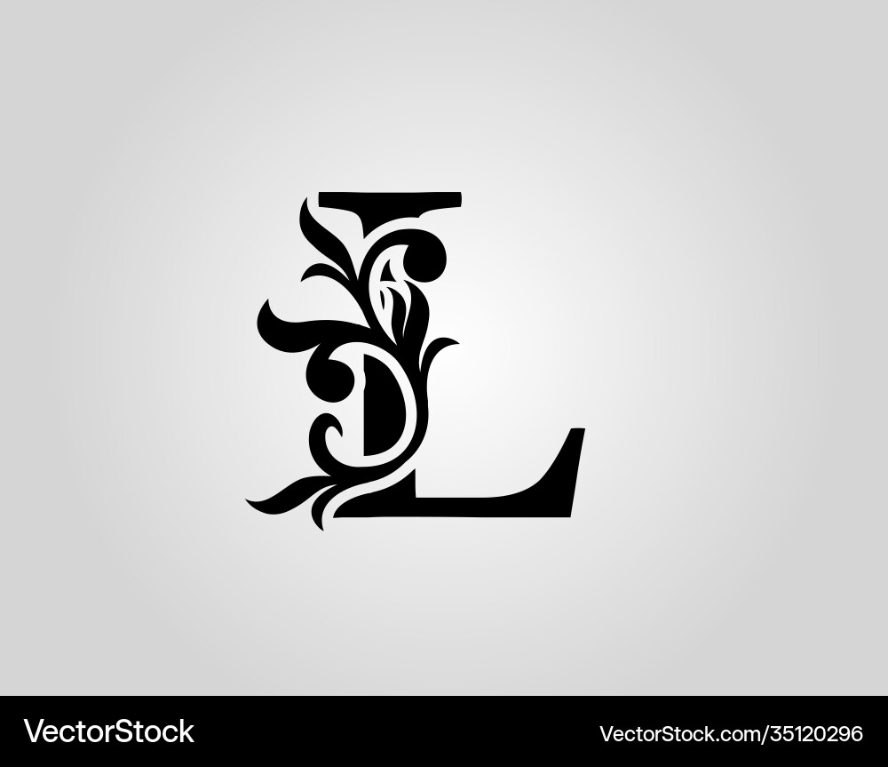 Graphic elegant logotype letter l design vintage Vector Image