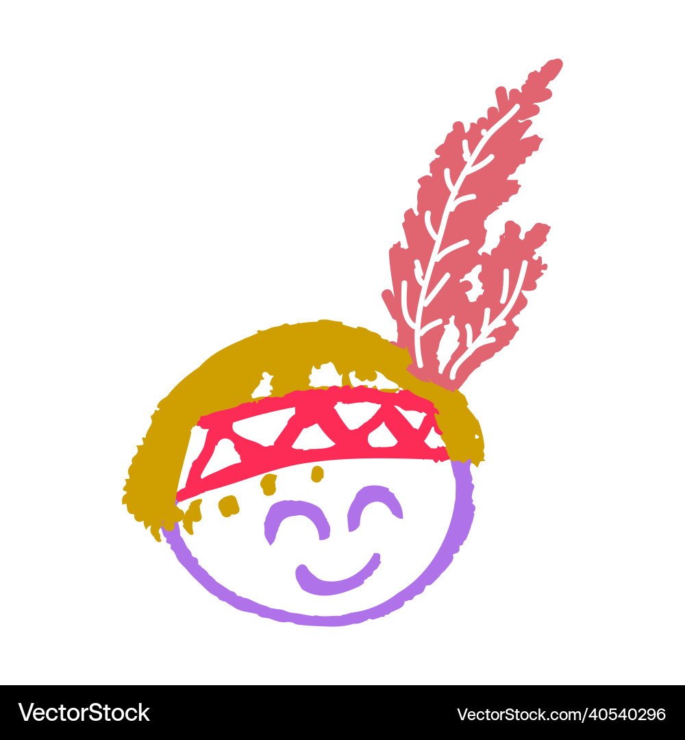 Icon in hand draw style drawing with wax crayons Vector Image