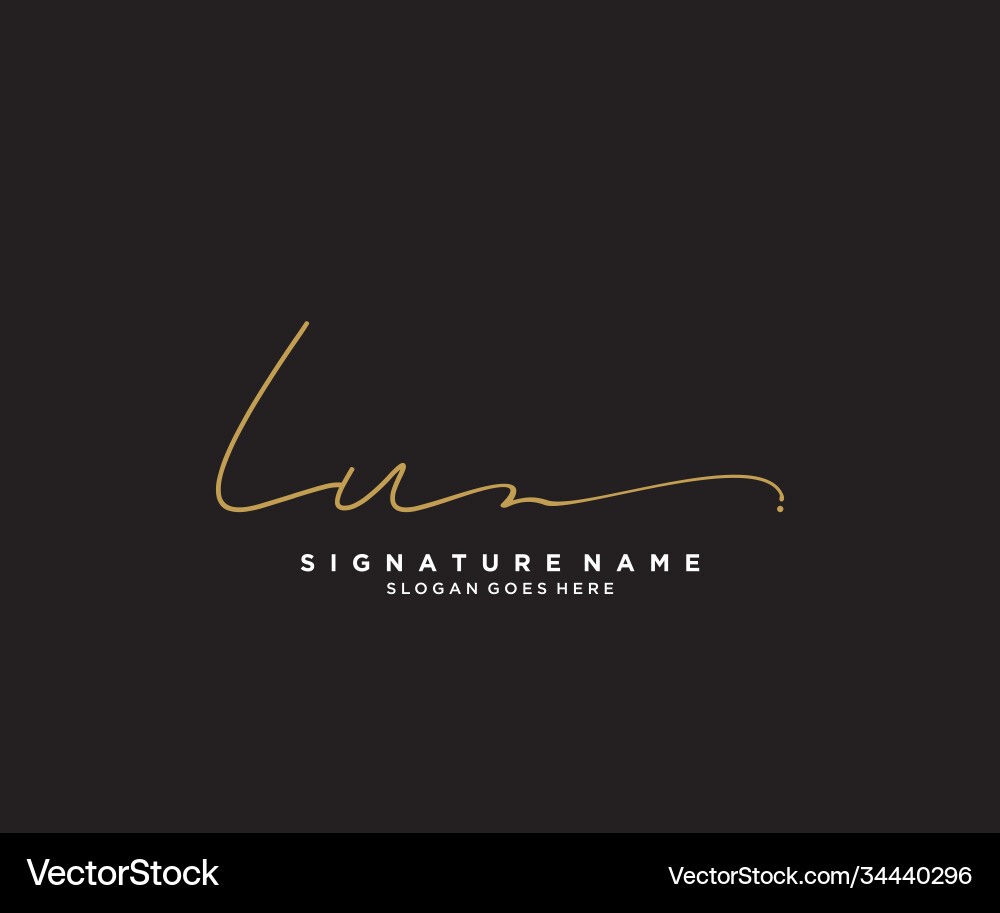 Letter lu signature logo template Royalty Free Vector Image