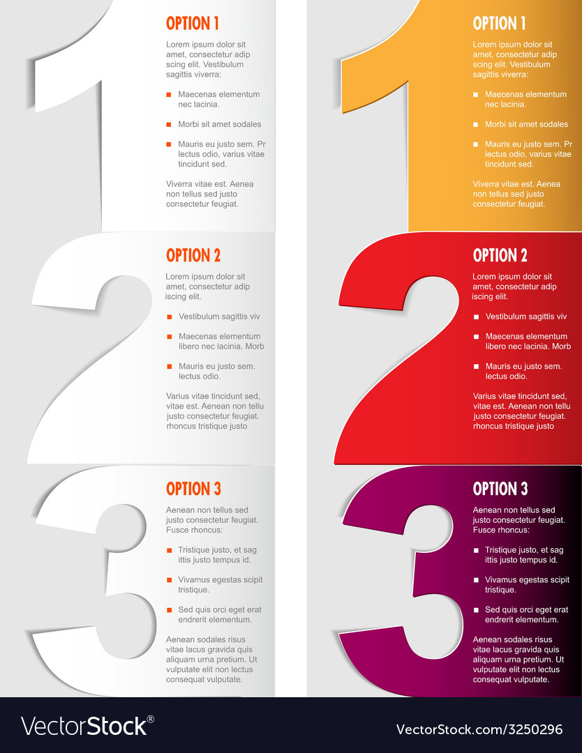 One two thre - progress background Royalty Free Vector Image