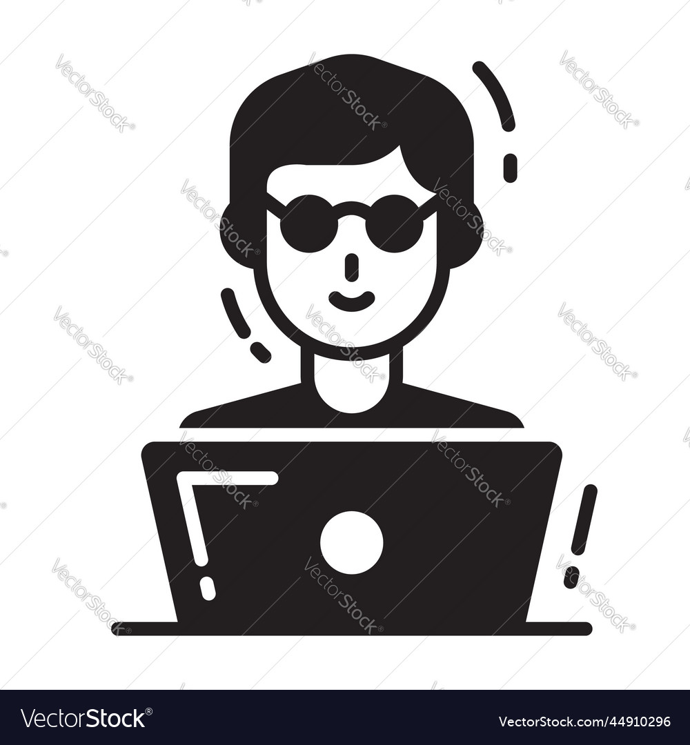 Programmer icon single avatar Royalty Free Vector Image
