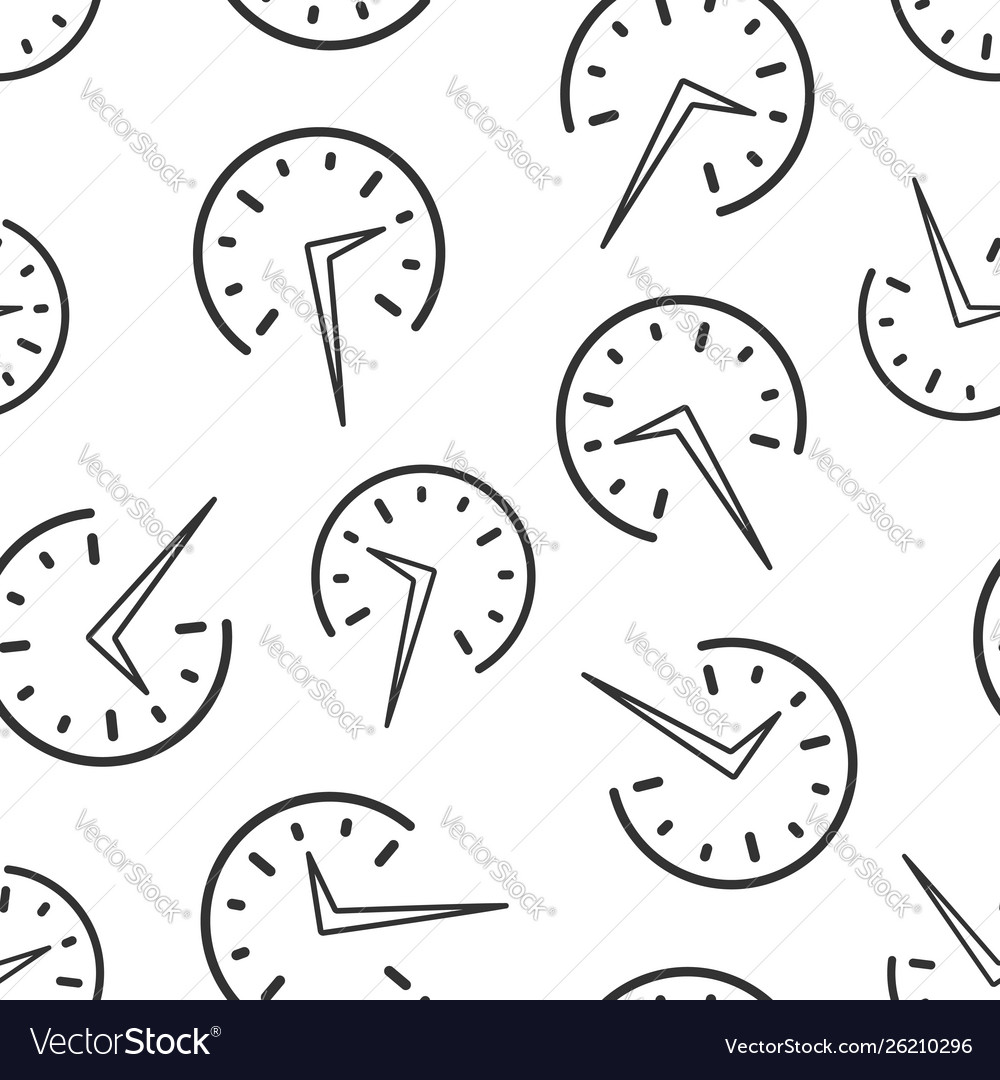 Real time icon seamless pattern background clock Vector Image