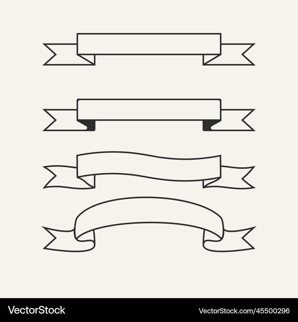 Set ribbon line art logo design Royalty Free Vector Image