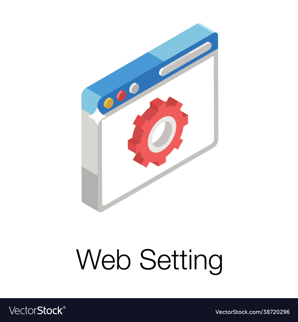 Web settings Royalty Free Vector Image - VectorStock