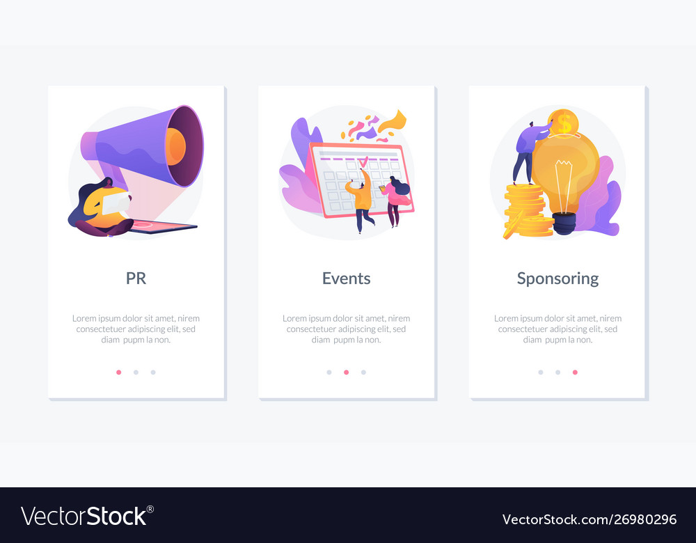 Website media elements webpage template Royalty Free Vector