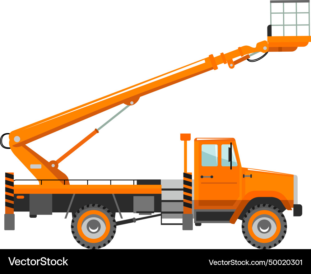 Aerial work platform bucket truck icon Royalty Free Vector