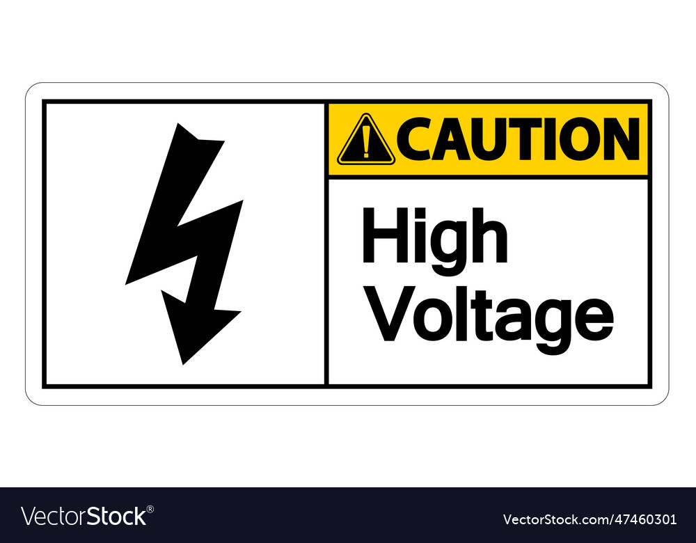 Caution high voltage sign isolate isolate Vector Image