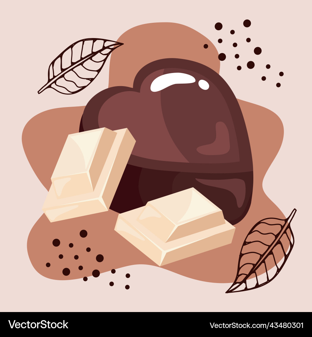 Chocolate sweet hearts candies Royalty Free Vector Image