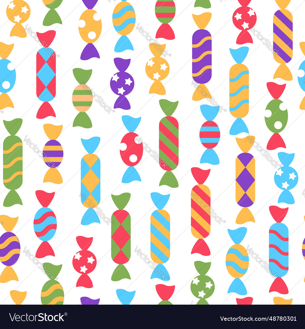 Colorful falling candy seamless pattern Royalty Free Vector