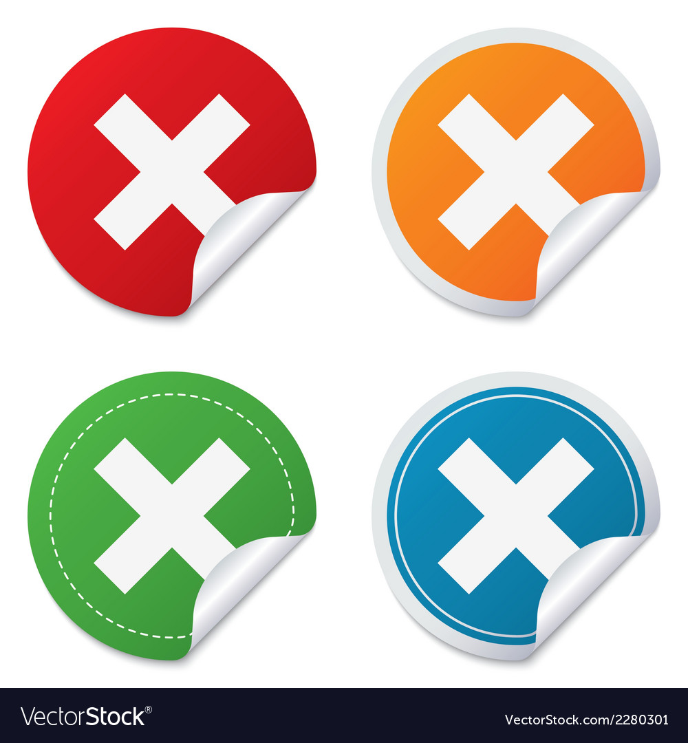 Delete sign icon remove button Royalty Free Vector Image