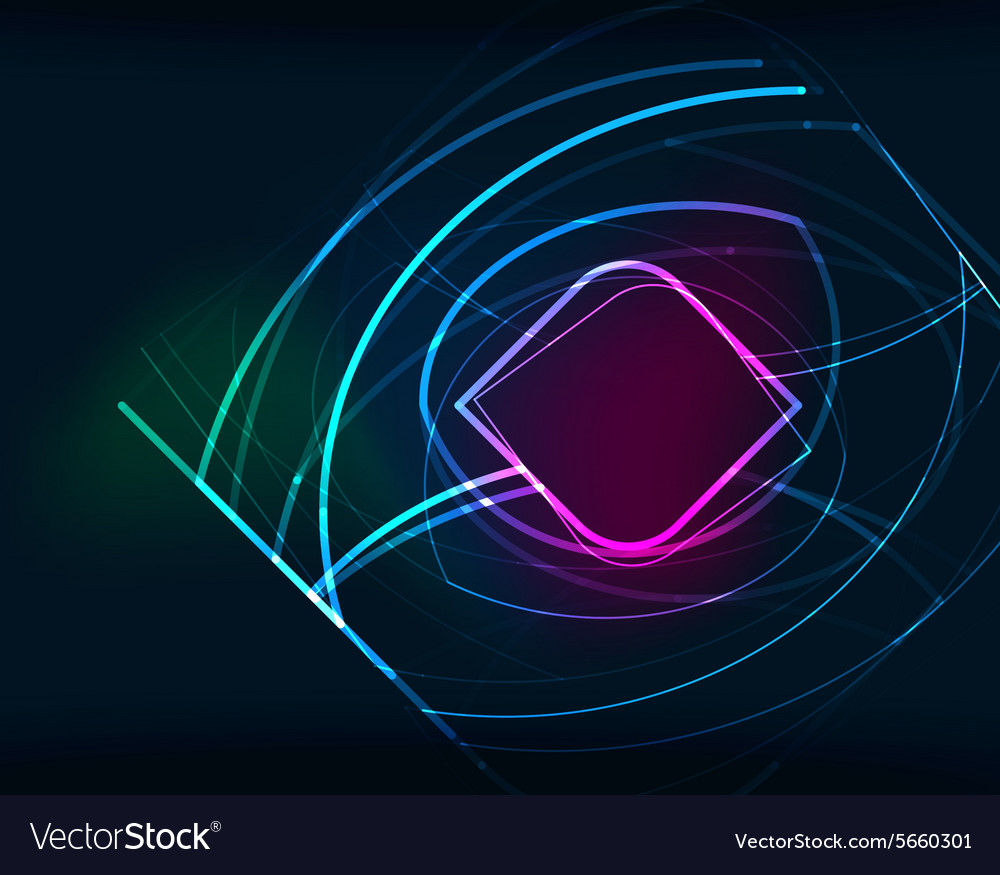 Glowing elements in dark space Royalty Free Vector Image